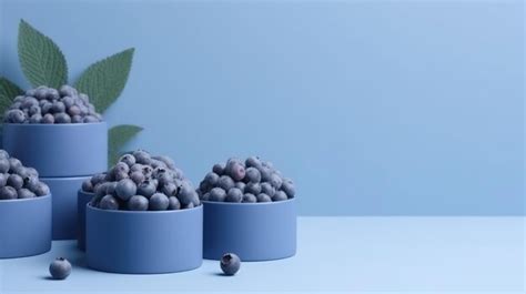Premium Ai Image Blueberries On Solid Color Background