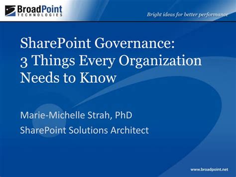 Sharepoint Governance Webinar Presentation Ppt