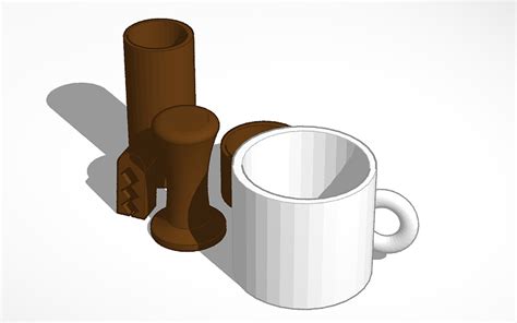 3d Design Printable Coffee Set 3 Tinkercad