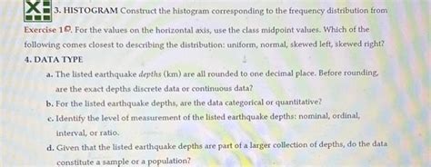 Solved 3 Histogram Construct The Histogram Corresponding To