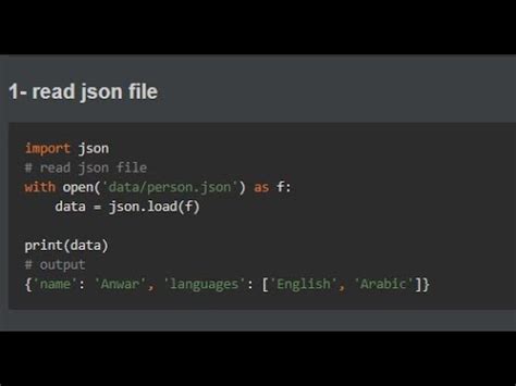 Read JSON File With Python YouTube