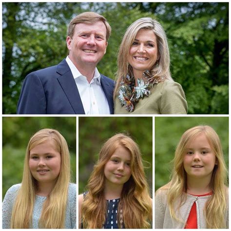 Koning Willem Alexander Koningin Máxima En Hun Dochters Prinses Amalia