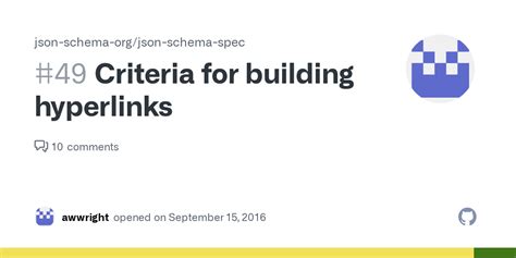 Criteria For Building Hyperlinks Issue 49 Json Schema Org Json Schema Spec GitHub
