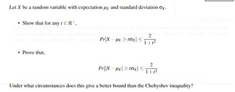 Solved Let X Be A Random Variable With Expectation μx And