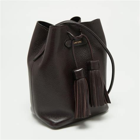 Tom Ford Prune Leather Double Tassel Bucket Bag For Sale At 1stdibs