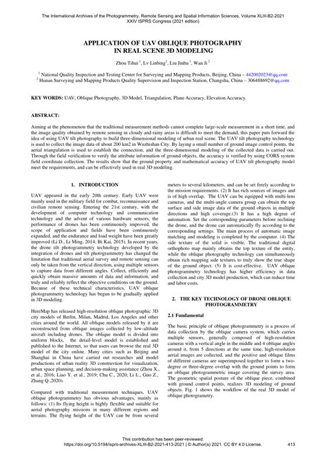 PDF APPLICATION OF UAV OBLIQUE PHOTOGRAPHY IN REAL SCENE 3D MODELING