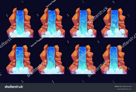 Waterfall Cascade Sprite Sheet Animation Water Stock Vector (Royalty Free) 2601331759 | Shutterstock