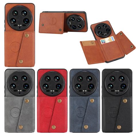 Кожаный чехол-книжка для Xiaomi Mi 14 Ultra, кошелек с магнитными ...