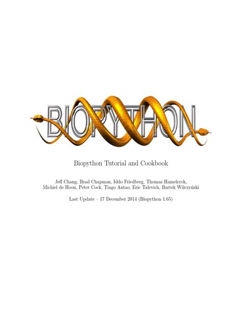 Biopython Cookbook Pdf Blast National Center For Biotechnology Information