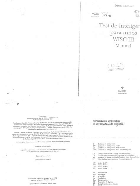 Dokumen Tips Wisc Iii Manual Wechsler Pdf
