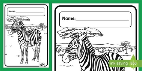 FREE Zebra Colouring Book Cover L Enseignant A Fait