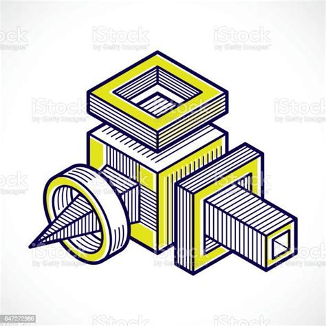 추상적인 벡터 기하학적 형태 3d 창의적인 모양입니다 0명에 대한 스톡 벡터 아트 및 기타 이미지 0명 3차원 형태 개념