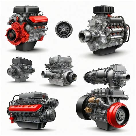 Engines Vector Set White Background Isolated A High Qual Premium Ai