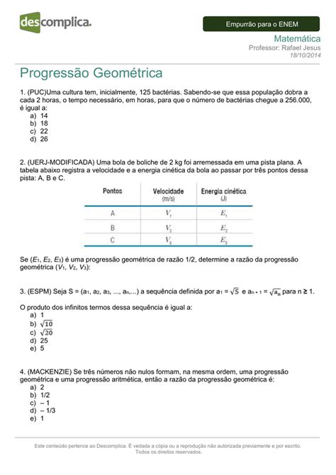 Progressão Geométrica