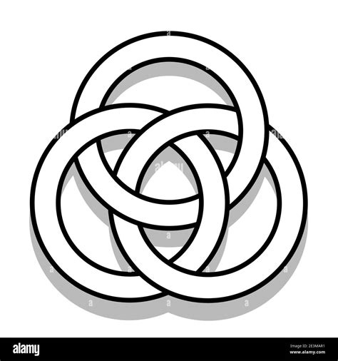 Illustration Of Impossible Linked Contour Circles Also Known As Borromean Rings Stock Vector