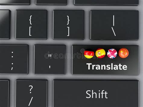 3d Translate Foreign Languages On Computer Keyboard Stock Illustration Illustration Of