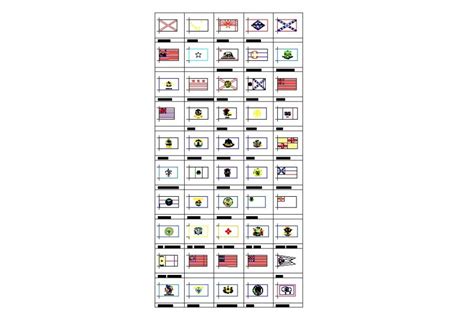 Drawing Of Flags Blocks AutoCAD