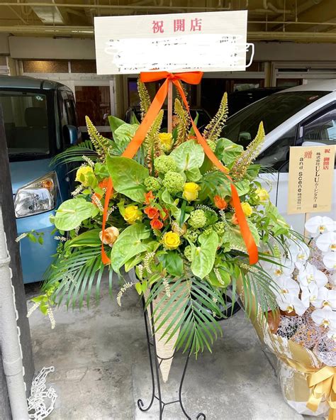 開店祝いのスタンド花。 ブログ 沖縄那覇市の花屋なら花の店sumika