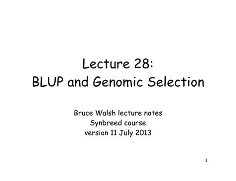 Pdf Lecture 28workshopssynbreed2013