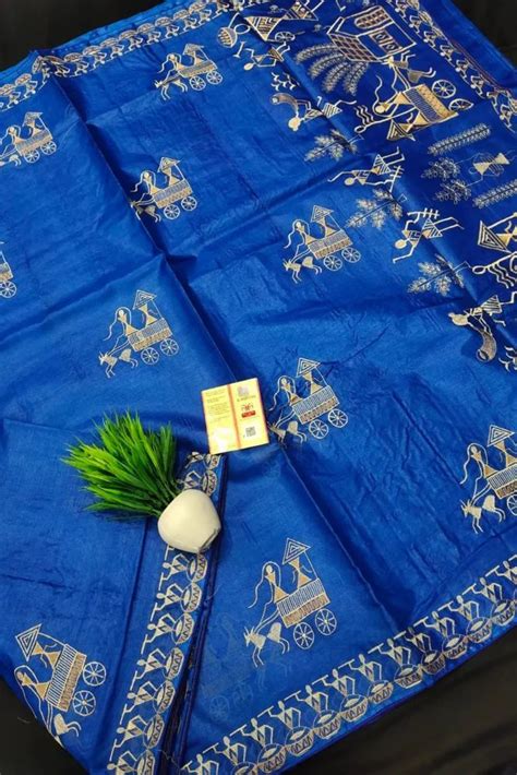 Embroidered Pure Tussar Tribal Embroidery Work Saree 55m At Rs 5855