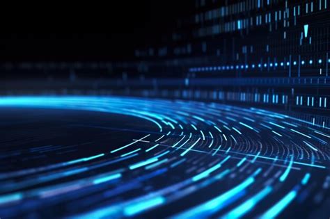 Premium Ai Image Data Binary Flow Rolling On Futuristic Technology Background Generative Ai