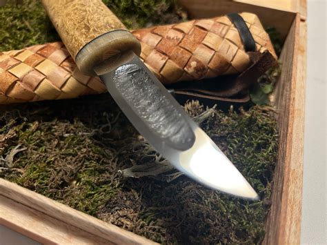 Forged Traditional Siberian Yakut Knife Crafted In Karelian Birch