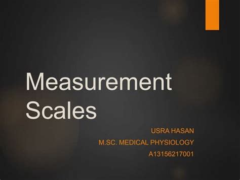 Scales Of Measurement Pps Science