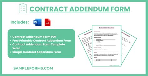 FREE 13 Contract Addendum Form Samples PDF MS Word Google Docs Excel