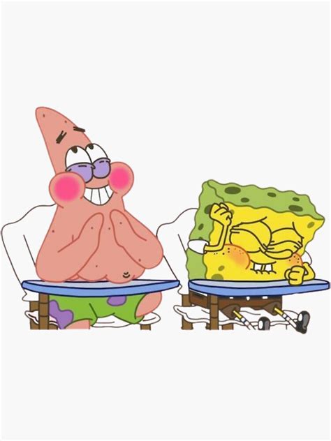 Spongebob And Patrick Laughing Sticker By Kelseryincav Redbubble
