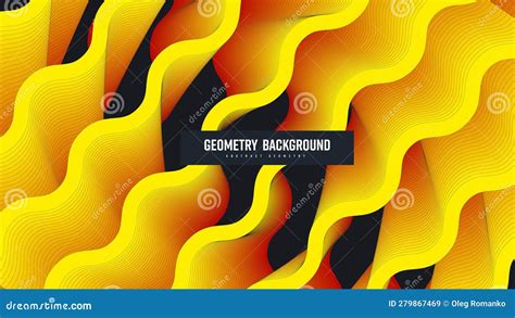 Vector Abstract Background Gradient Diagonal Zigzag Lines Yellow Shape Blend 3d On Black