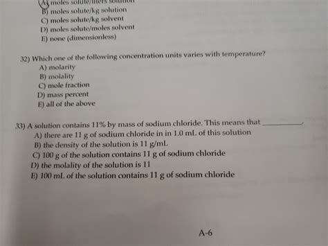 Solved Ag Moles Solute Liters Solum B Moles Solute Kg
