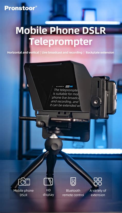 Portable Mini Teleprompter For Handheld Video Camera And Phone Recording