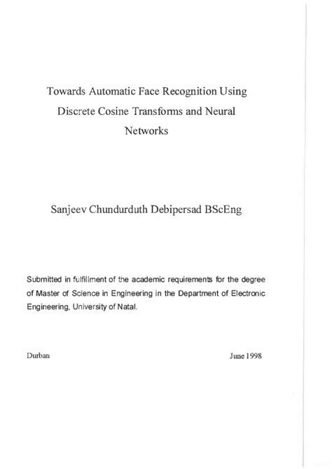 pdf towards automatic face recognition using discrete cosine