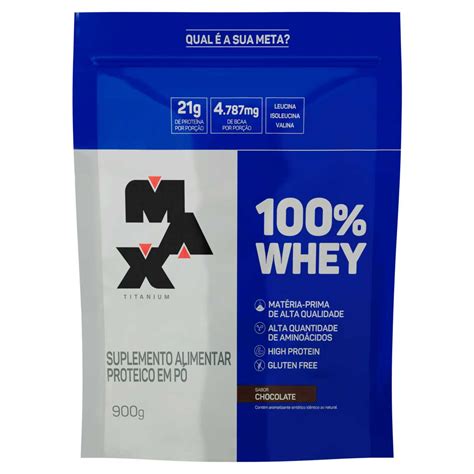 Suplemento Alimentar Proteico Em Pó Chocolate Max Titanium 100 Whey