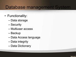 ORACLE Database Management System Student PPT