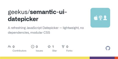 Github Geekussemantic Ui Datepicker A Refreshing Javascript Datepicker — Lightweight No