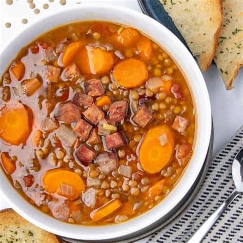 Hands Off Lentil Ham Soup Slow Cooker Recipe