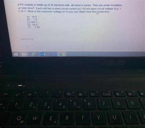Solved A PV Module Is Made Up Of Identical Cells All Chegg