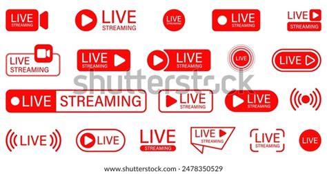 Live Stream Button Set Live Icon Stock Vector Royalty Free 2478350529