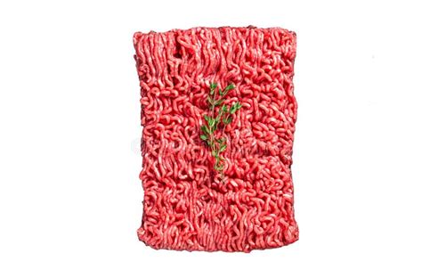 Raw Mince Ground Beef And Pork Meat Isolated On White Background Top