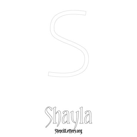 Shayla Free Printable Name Stencils With 6 Unique Typography Styles And Lettering Bridges