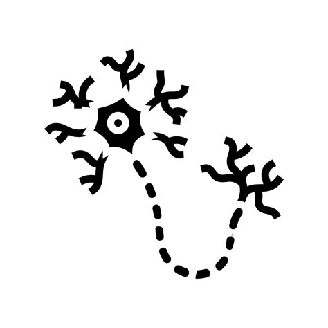 Neuron Structure Neuroscience Neurology Glyph Icon Vector Illustration