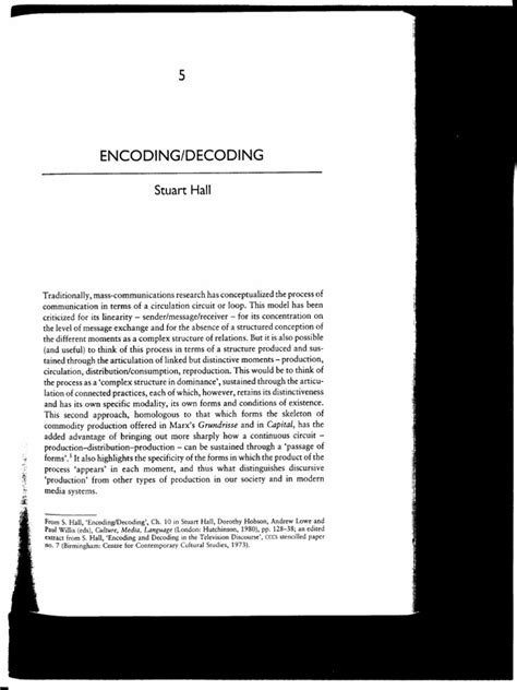 Encoding Decoding Hall Pdf Code Discourse