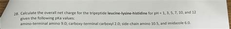 Solved Calculate The Overall Net Charge For The Tripeptide Chegg Com