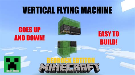 Minecraft Vertical Flying Machine Bedrock Edition Easy Youtube