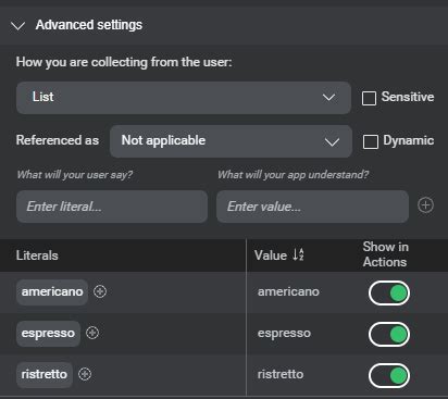 User Input Properties Nuance Mix