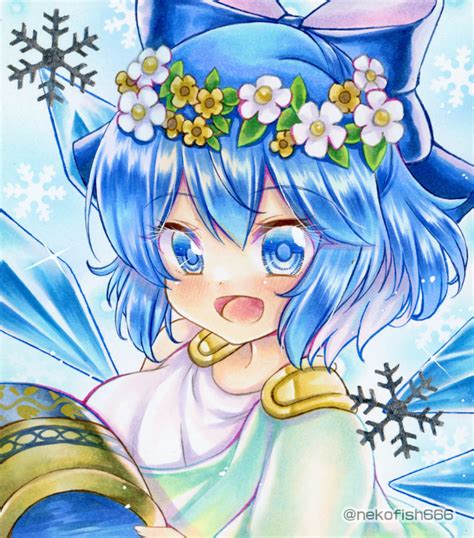 東方「東方lostwordのチルノの転生衣装が可愛い。 東方project チルノ」ねこ魚のイラスト