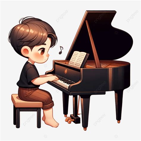 피아노와 악기를 연주하는 아이의 만화 그림 어린이 피아노를 치다 음악 Png 일러스트 및 이미지 에 대한 무료 다운로드 Pngtree