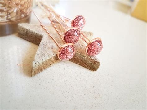 Rose Gold Bridesmaid Bridal Wedding Sparkly Hair Pinshair Etsy