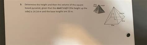 Solved Determine The Height And Then The Volume Of This Chegg